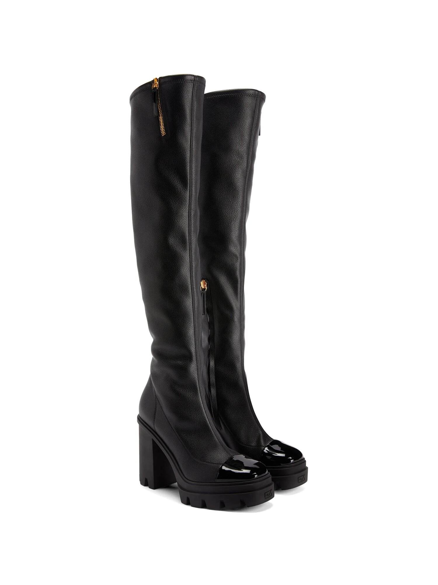 Ботильоны Giuseppe Zanotti Shiny toe platform boots, размер 37,5 EU — фото 1
