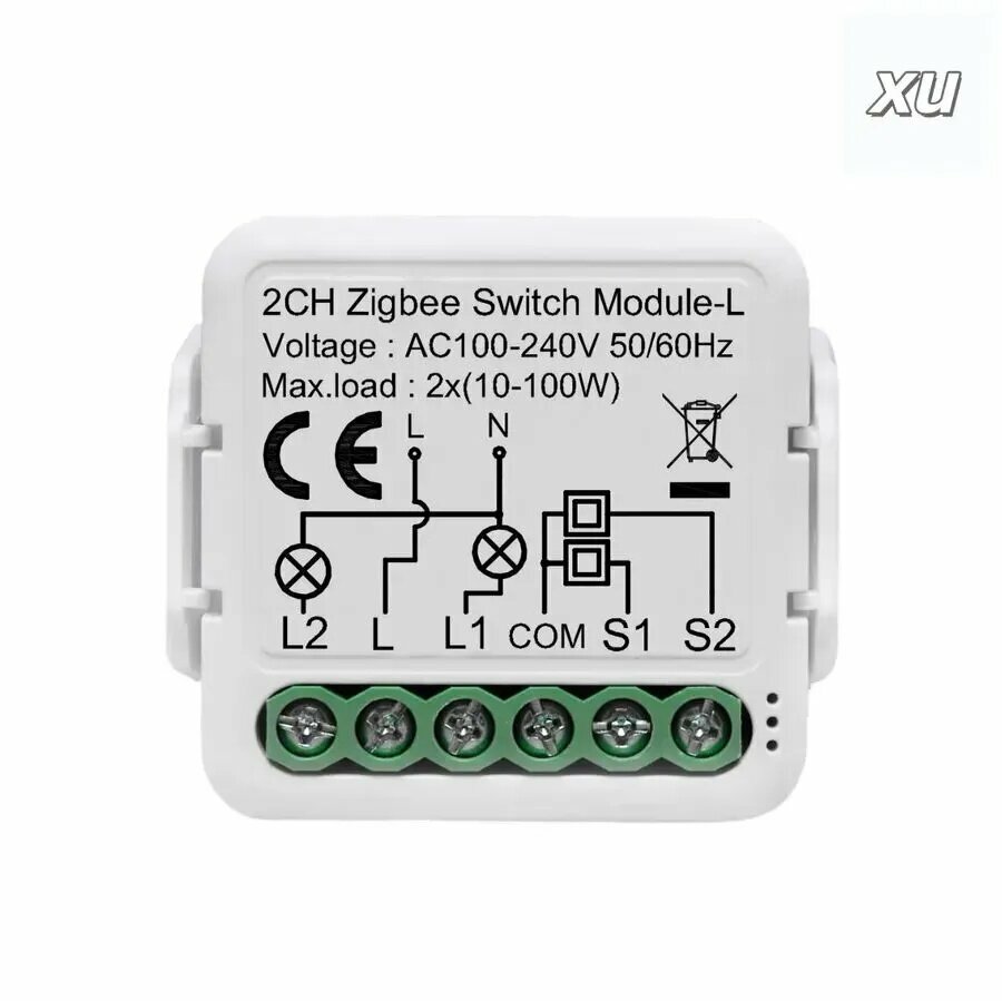 Умное Выключатели реле с ZigBee, без нейтрали, Яндекс Алисой, Марусей, Google Home