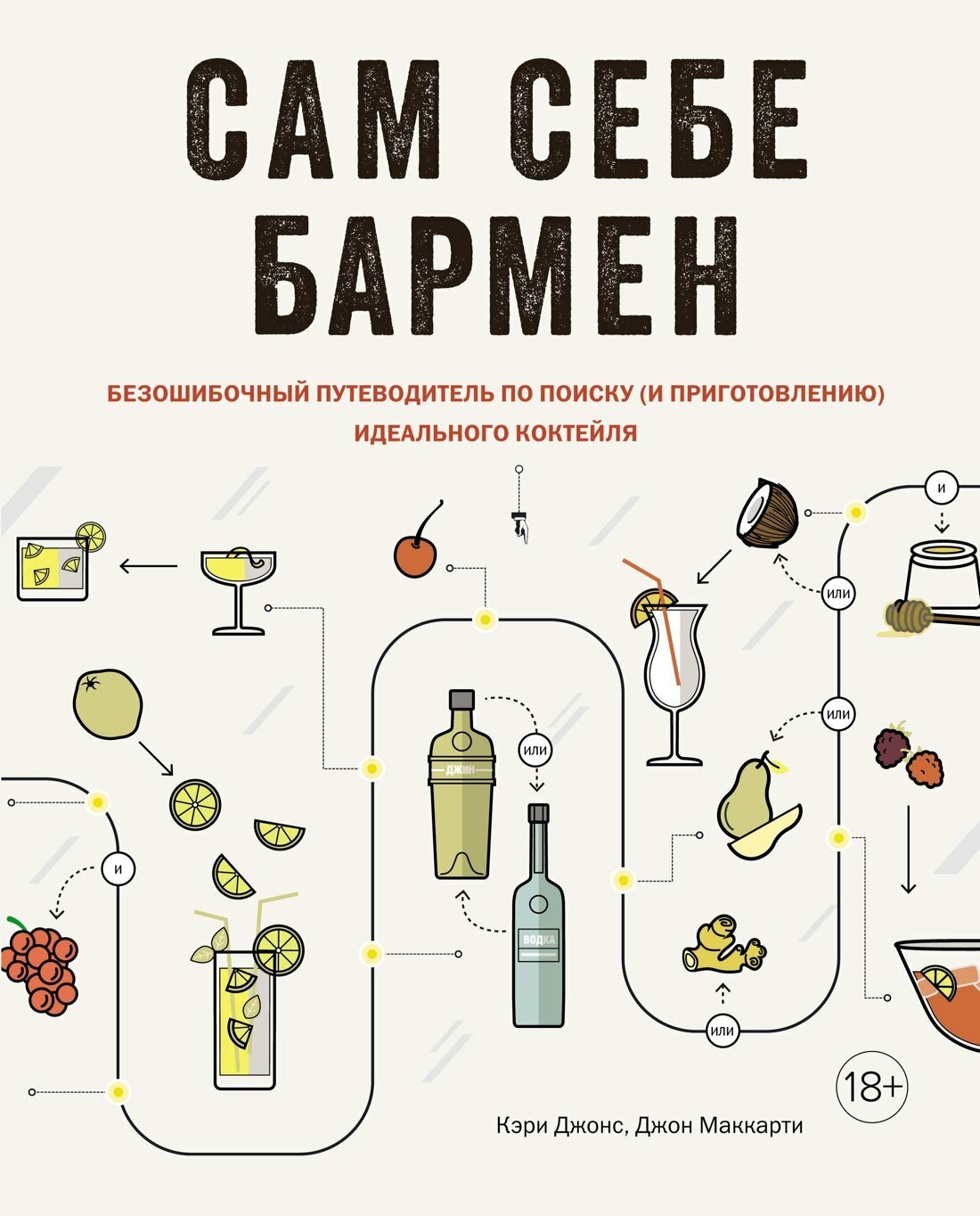 Книга: "Сам себе бармен. Безошибочный путеводитель по поиску (и приготовлению) идеального коктейля" от Джонс К, русский язык, Алкогольные напитки