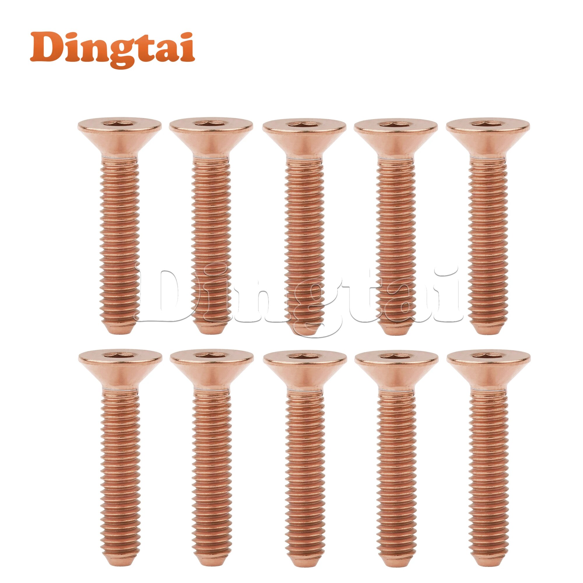 Dingtai титановые болты M3 M4x6/8/10/12/15/18/20 мм, 10 шт. М3, Bronze, 8mm