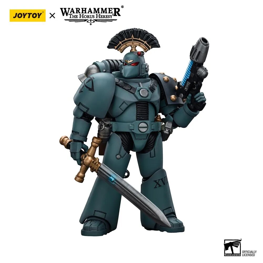 Подвижная фигурка JOYTOY Warhammer The Horus Heresy Sons of Horus MKVI Tactical Squad Sergeant with Power Sword коллекция игрушек