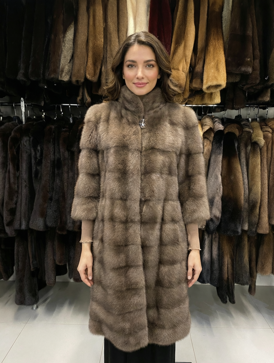 Шуба норковая.Поперечная. Рукав 3/4.Размер 50-52 р.