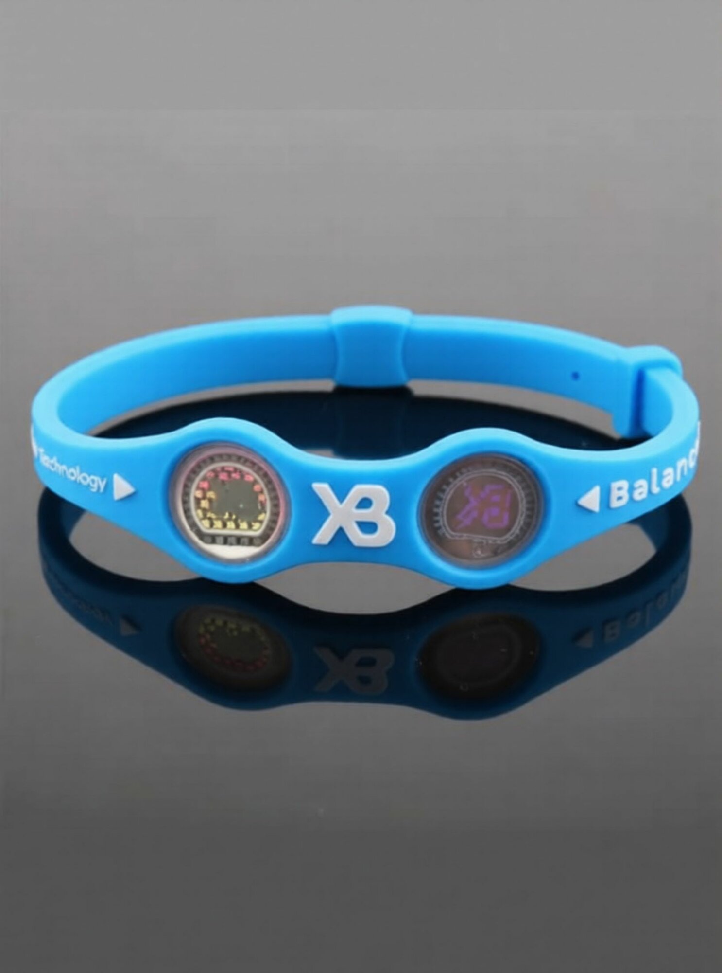 Энергетический браслет Power-Xtreme с турмалином, Синий с Белой надписью, размер XS (длина) 16 см.