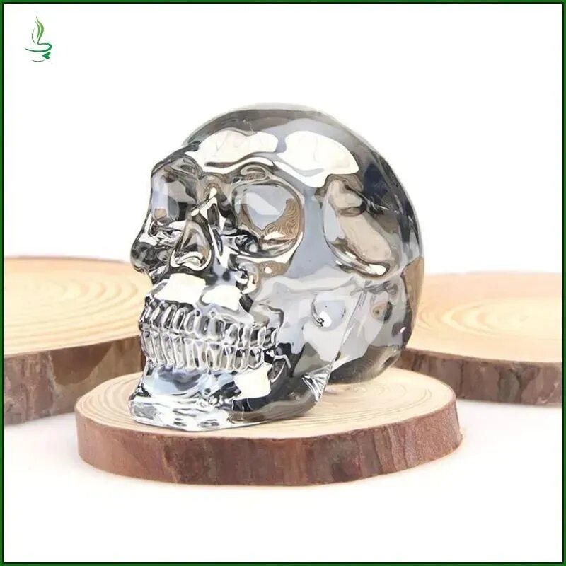 Хрустальный декоративный череп, Прозрачные цвета, статуэтка, 7.5*5.5*6.5 см
