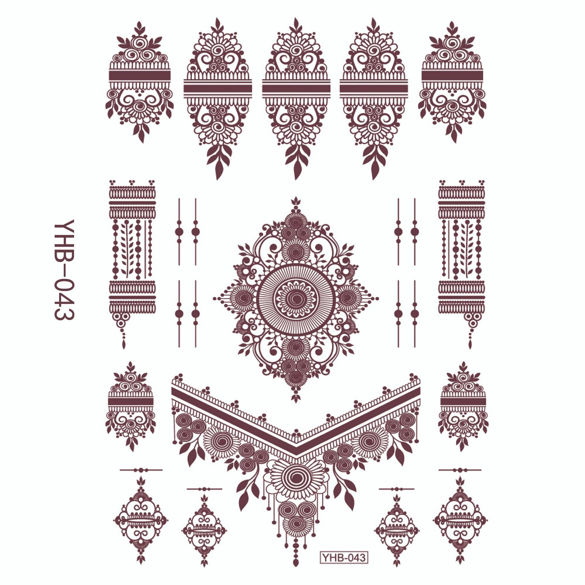 Временные татуировки хной в европейском и американском стиле, временные татуировки белого, черного и красного цветов, высококачественные временные татуировки для рук и предплечий.