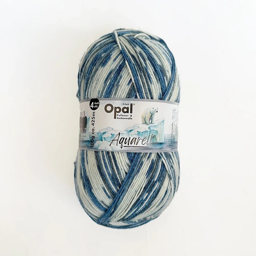Пряжа Opal Aquarell, 11532 Polar Bear, 4-х нитка