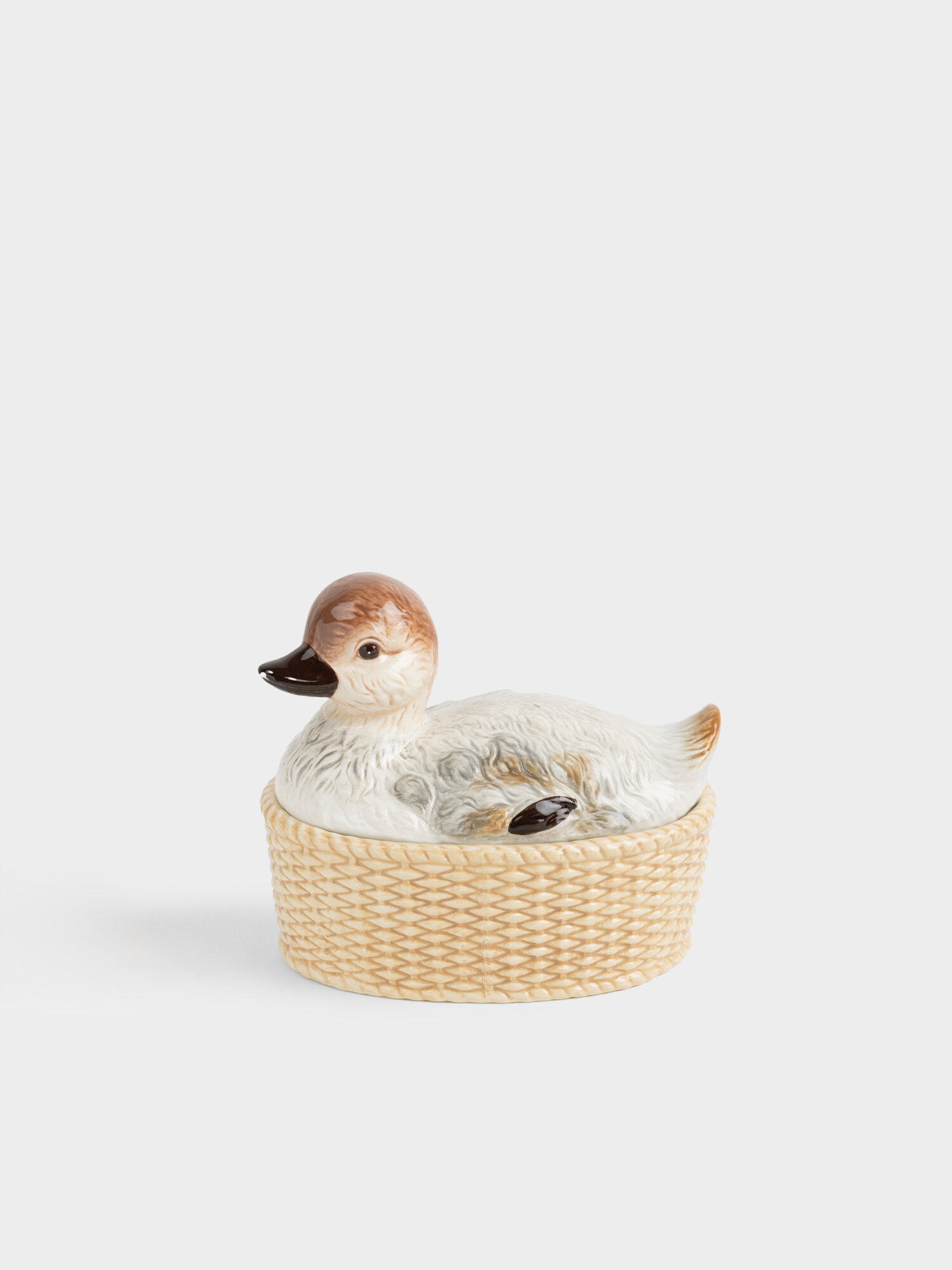 Емкость для хранения, 17х16 см, 600 мл, керамика D, бело-коричневая, Утка, Duck, Kuchenland