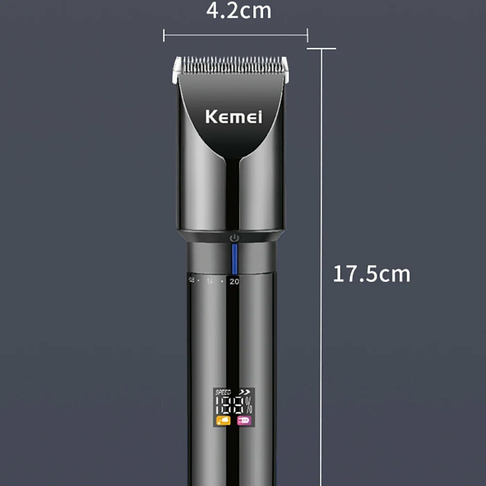 Профессиональный Электрический Триммер Для Волос Kemei Для Мужчин — Беспроводная Машинка Для Стрижки Бороды И Усов