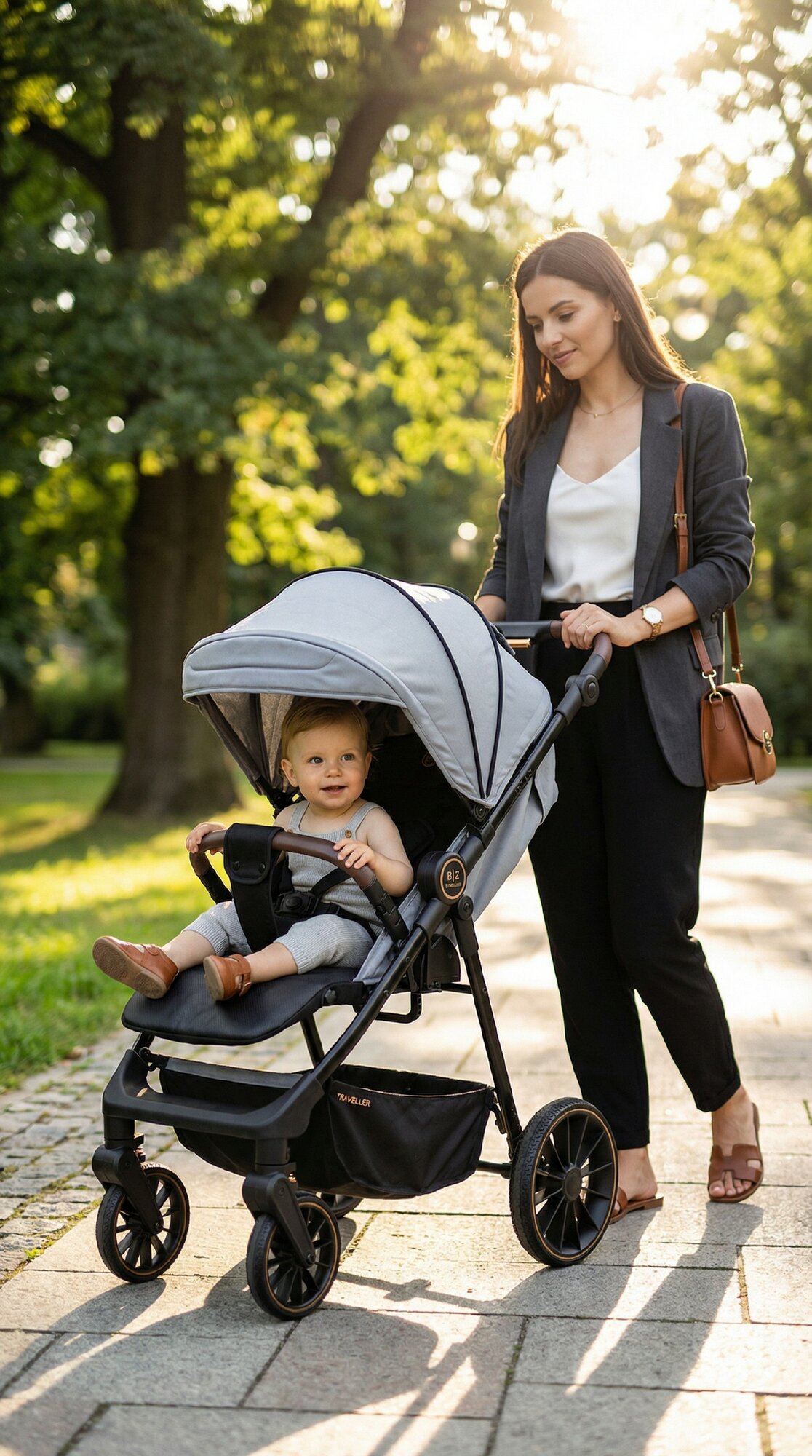 Коляска прогулочная Bebizaro Traveller Gray (ДхШхВ) 91х56х110 см