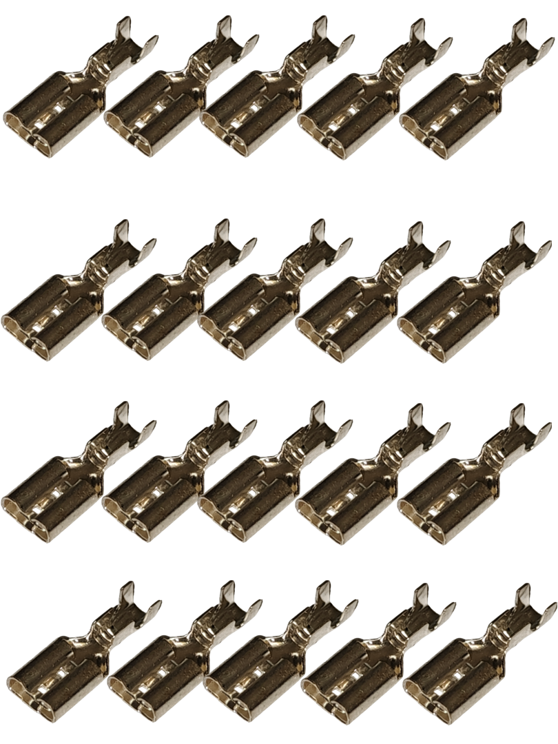 Клеммы ножевые неизолированные 4,8 мм (мама) из никелированной латуни, 20 шт.