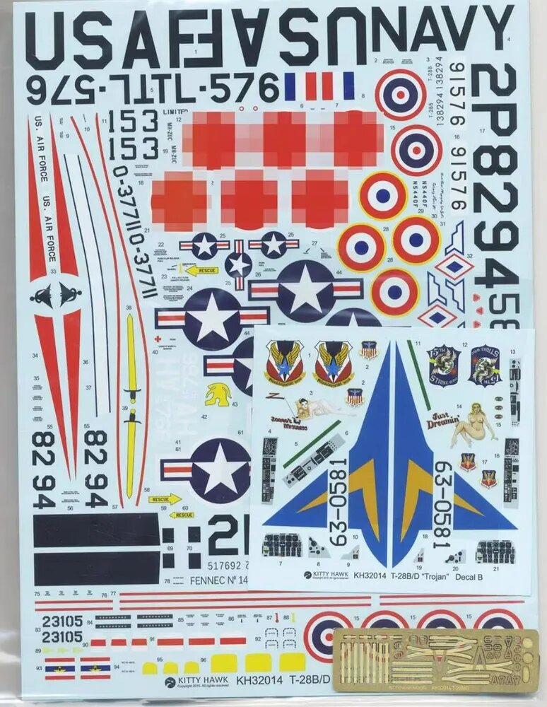 Сборная модель Kitty Hawk 32014 1/32 T-28B/D Trojan Самолет для сборки, 300 элементов, ABS пластик, Китай — фото 1