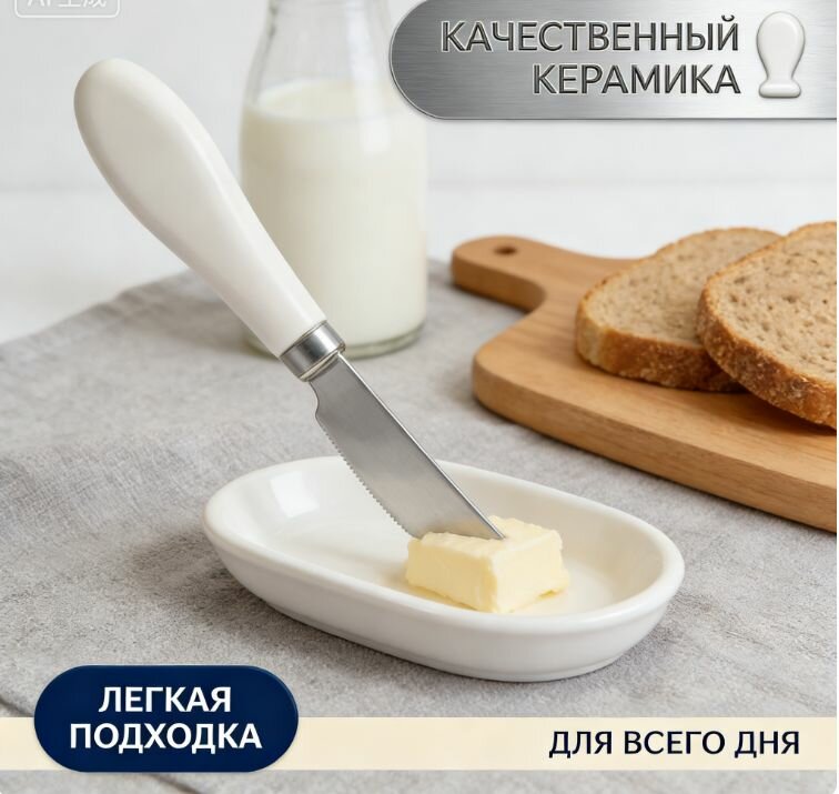 Керамический нож для масла белого цвета, 15 см, с подставкой для сыра и деликатесов, стильный аксессуар для сервировки