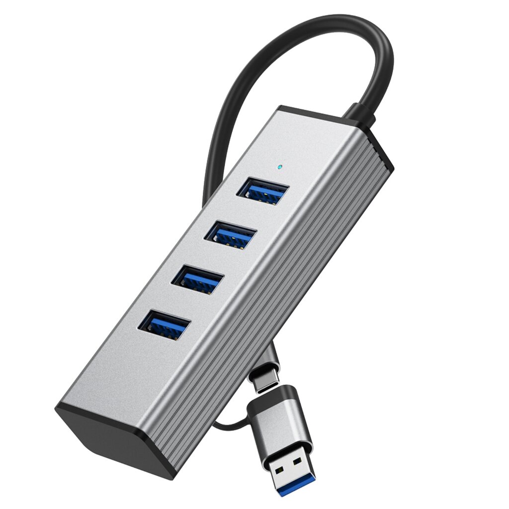 Высокоскоростной Разветвитель USB3.0 с 4 Портами и адаптером для передачи данных 10 Гбит/с
