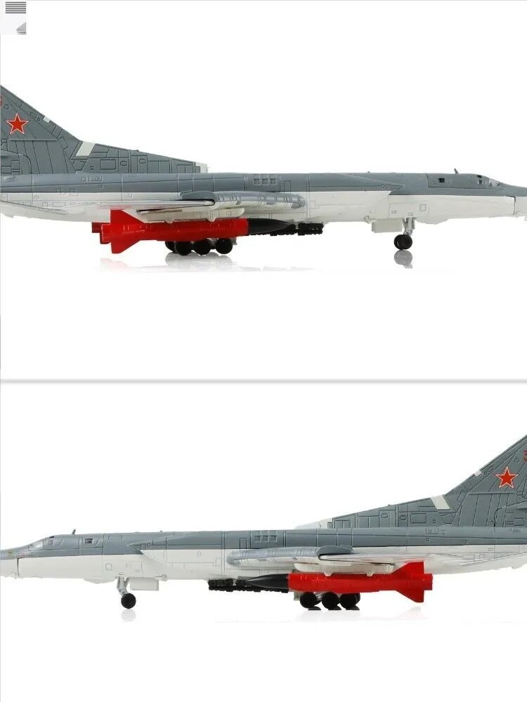Модель коллекционная TU-22M3 Backfire 1/143 scale diecast model Grey Bomber Aircraft — фото 1
