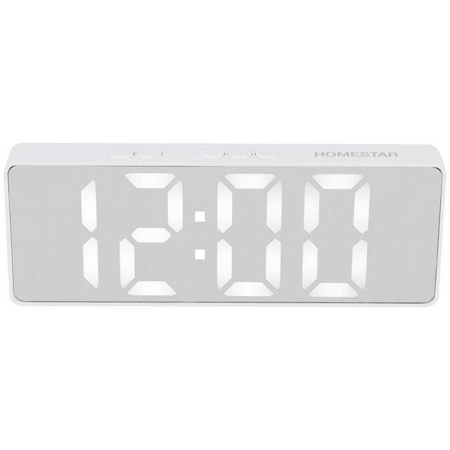Часы электронные HomeStar HS-0120 с будильником, белые