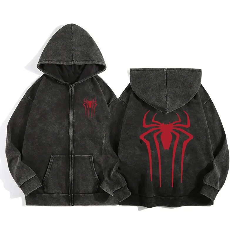 Черная толстовка на молнии Spider-Man, размер S