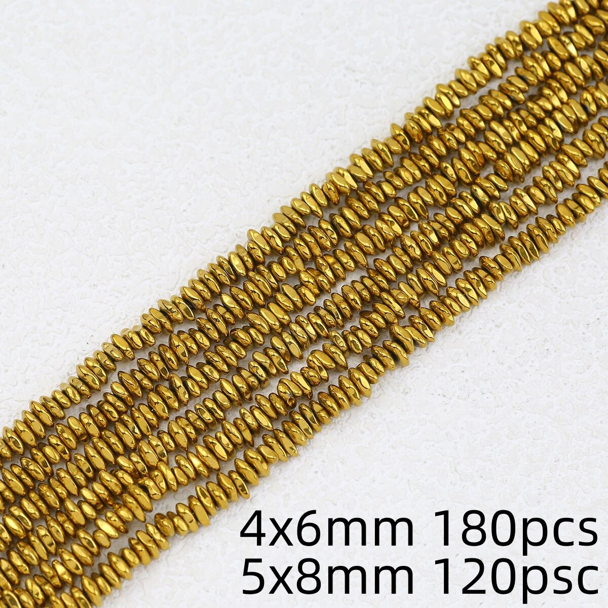 Бусины из гематита JHNBY 4x6/5x8 мм золотые/серебряные 5x8mm about 120pcs, Golden