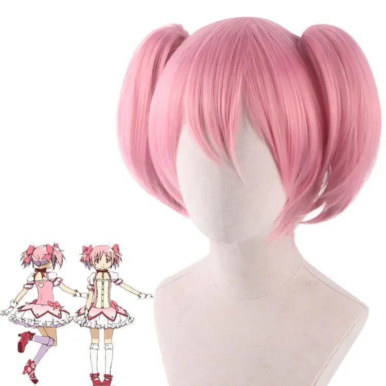 Розовый косплей парик Хомуры Акэми, Pink wig Only, XXL