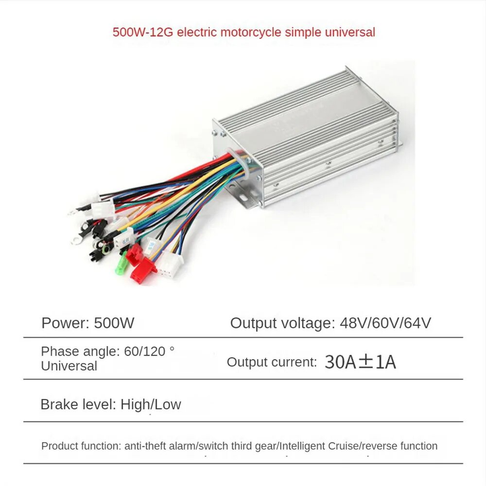 48V 60V 500W Контроллер Двигателя Концентратора 12Mos MAX 30A Для Электрического Велосипеда E-Scooter Motorcycle Bldc