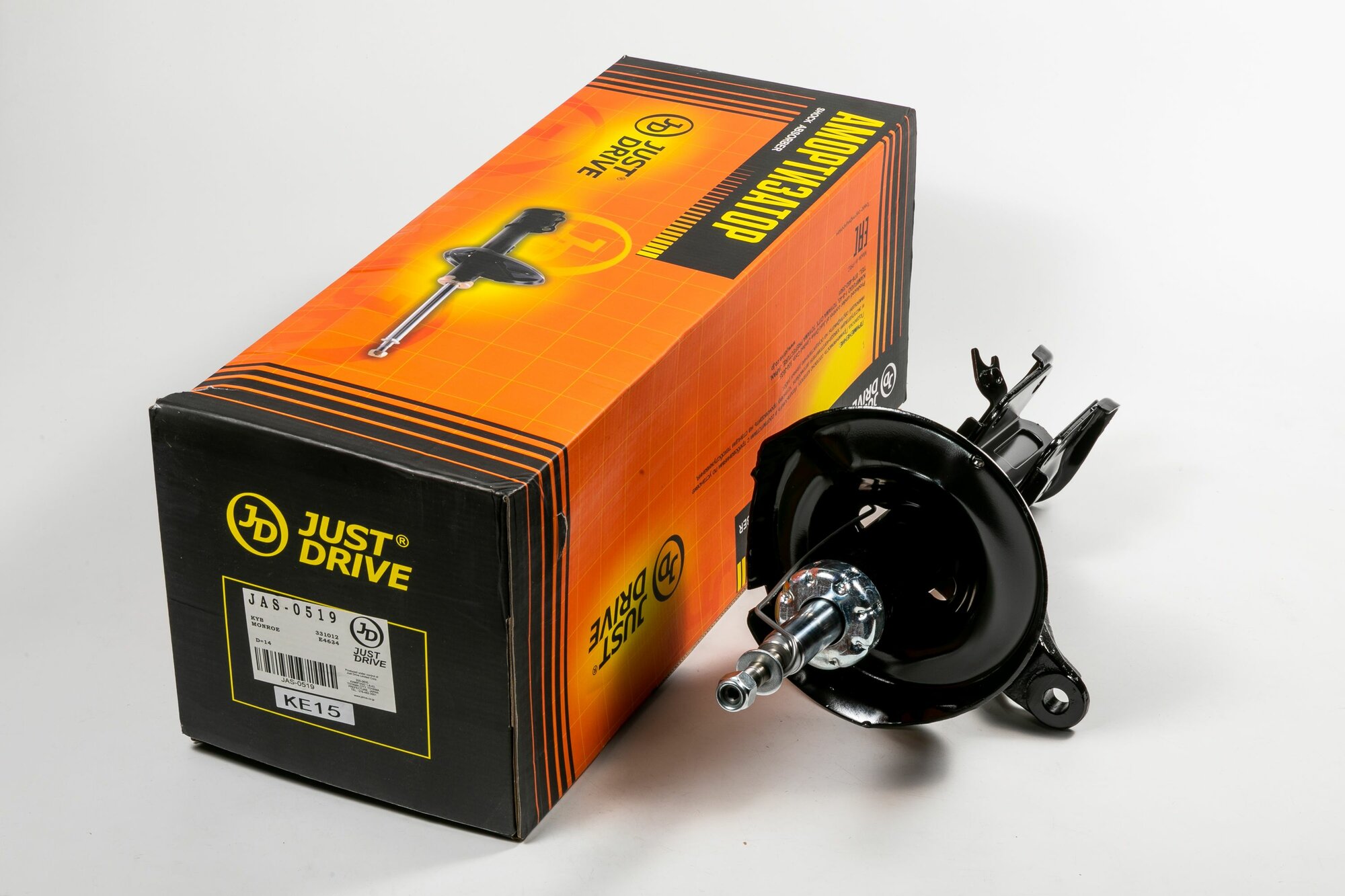 JUST DRIVE Амортизатор газомасляный передний правый (d 14 под болт в кулак) для HONDA Stream 01- ;