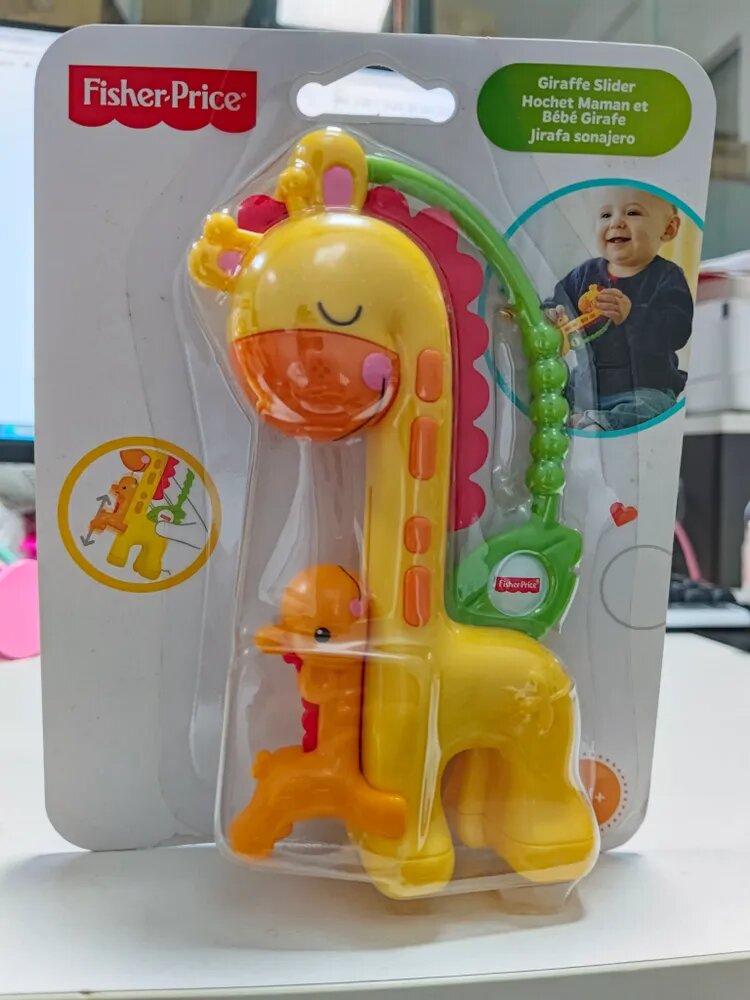 Игрушка-животинка Fisher-Price "Жираф-Скользун" для малышей от 3 месяцев Fisher-Price