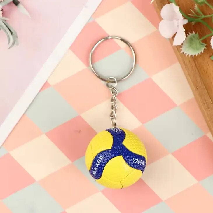 Модный брелок из ПВХ в виде волейбольного мяча, спортивный аксессуар для игроков, подарок для мужчин и женщин