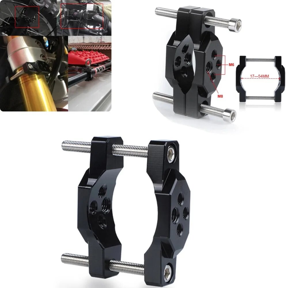 17-54 мм руль мотоцикла, кронштейн для крепления бампера, зажим для светодиодных точечных противотуманных фар, аксессуары для мотоциклов из алюминиевого сплава