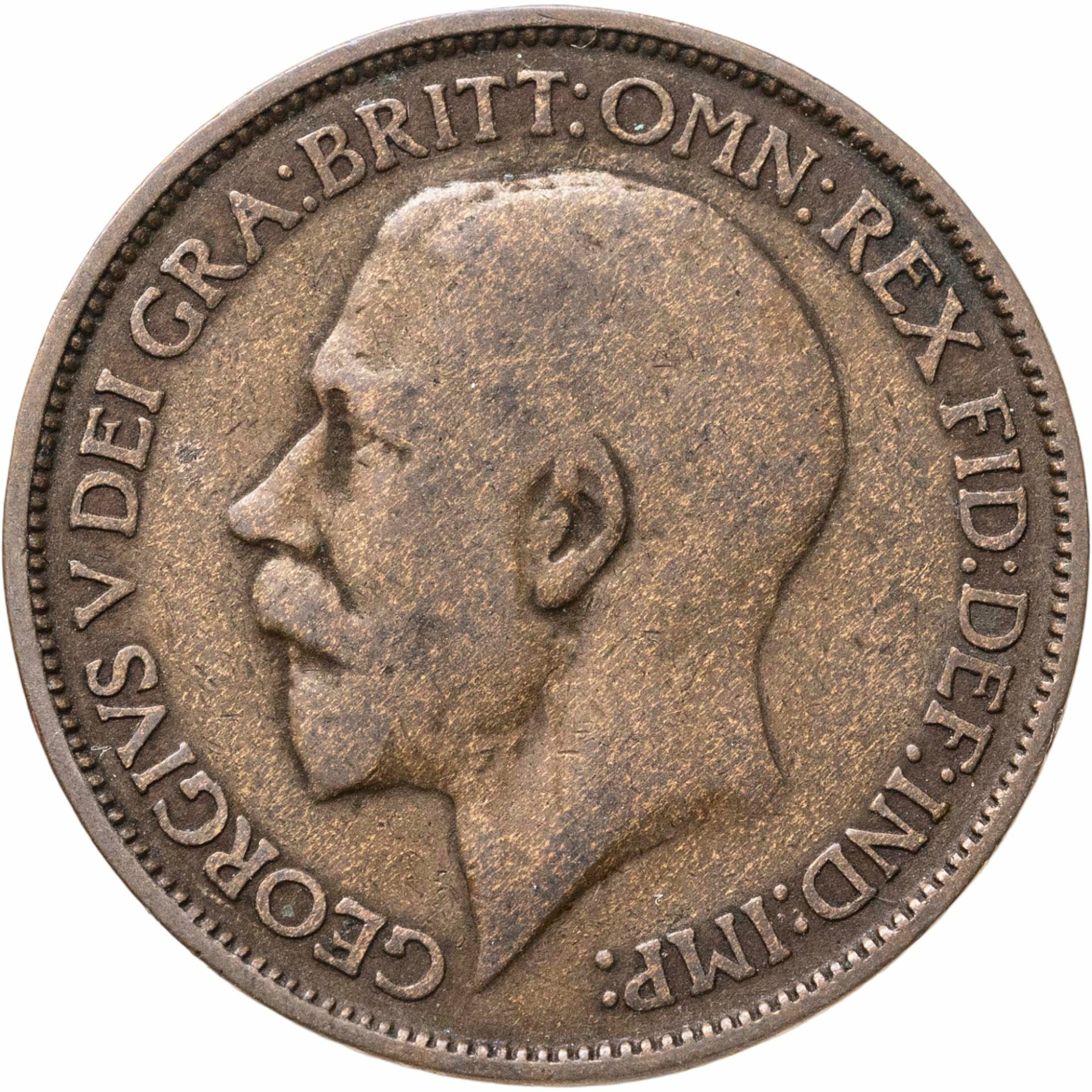 Великобритания 1/2 пенни penny 1912, Бронза, в сохранности VF