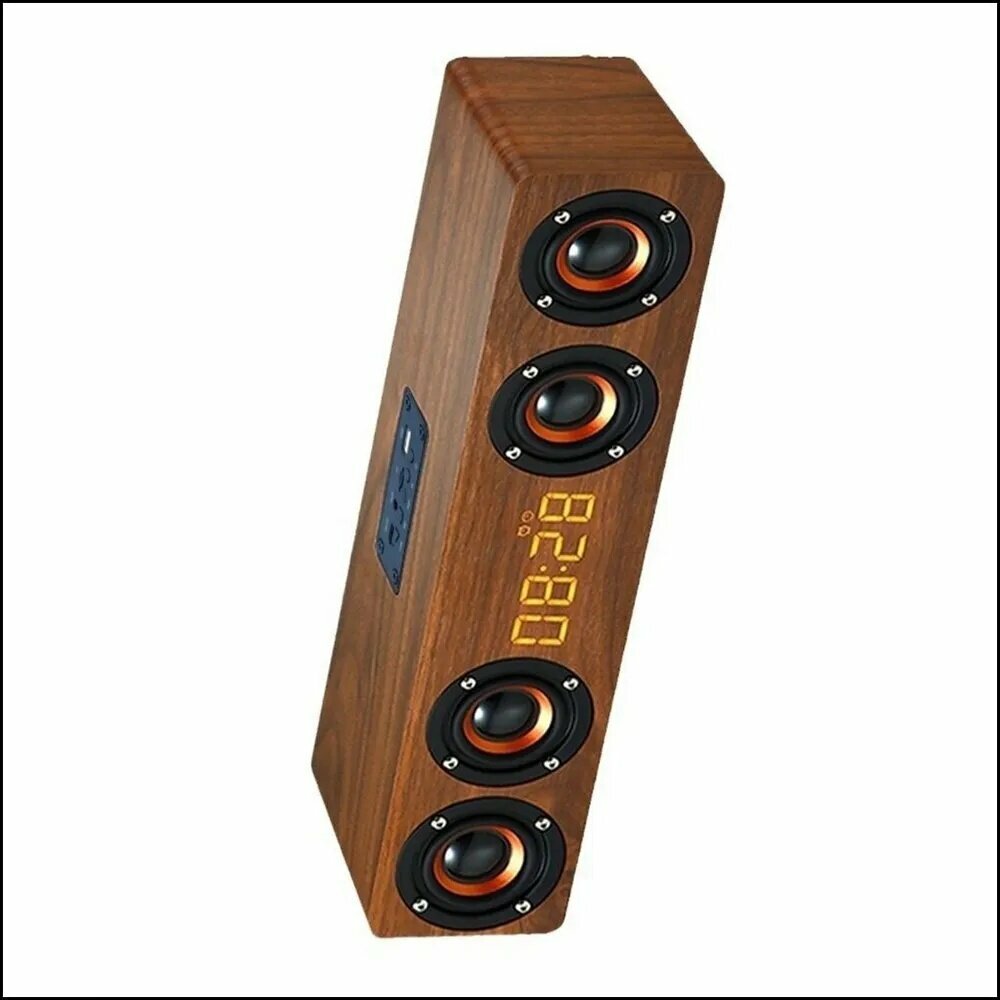 Деревянная колонка с Bluetooth, будильником и FM-радио