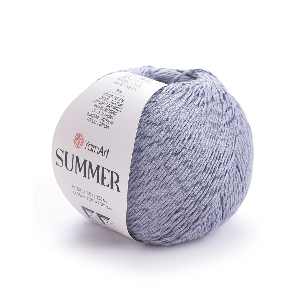 Пряжа для вязания YarnArt Summer 53 серый 100 гр/350 м 70% хлопок, 30% вискоза