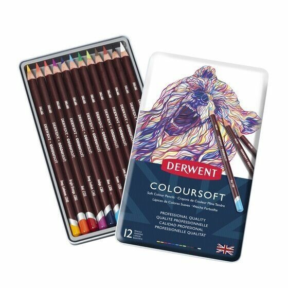 Derwent Coloursoft Набор карандашей, вид карандаша: Восковой, 12 шт.