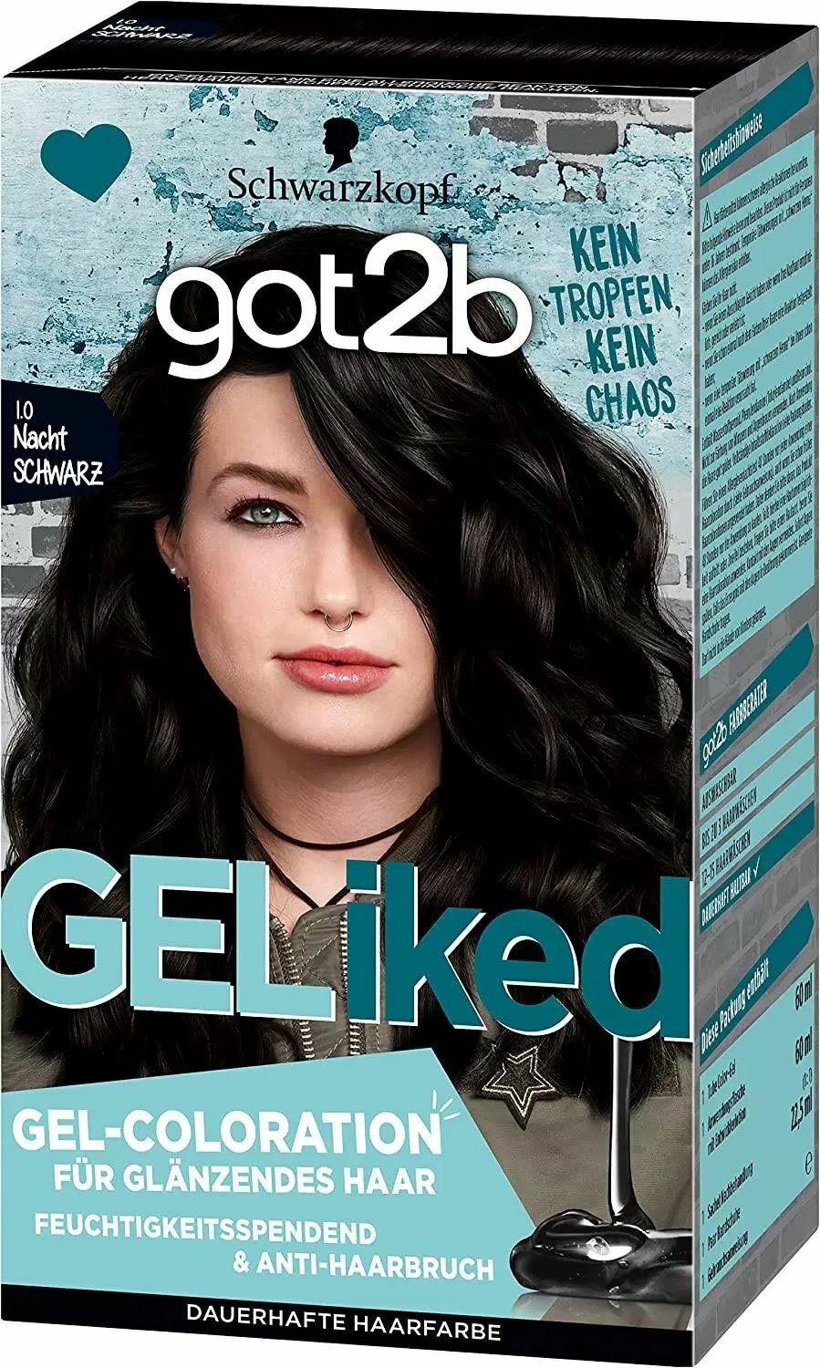 Краска для волос got2b Metallics , 1.0 черное 60 мл