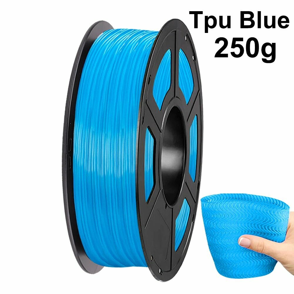 TPU Blue 250g, гибкая нить 1.75 мм