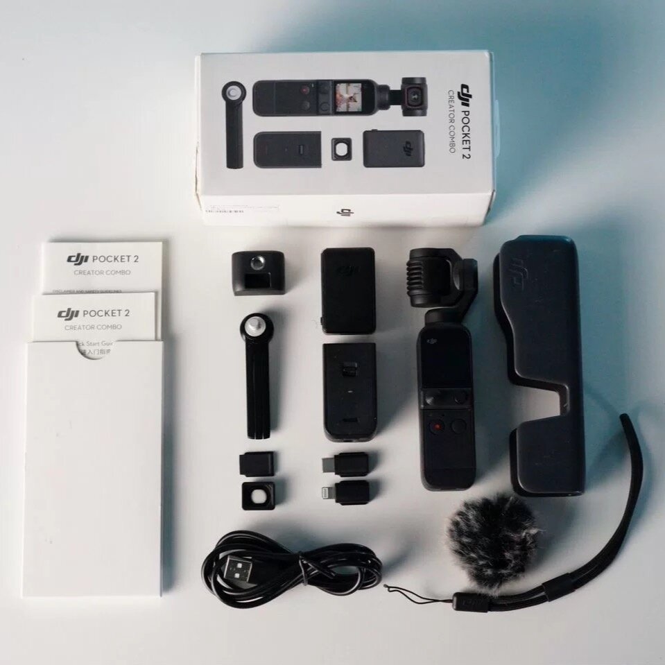 Экшн-камера DJI Pocket 2 Creator Combo, 64МП, 3840x2160, 875 мА·ч, черный