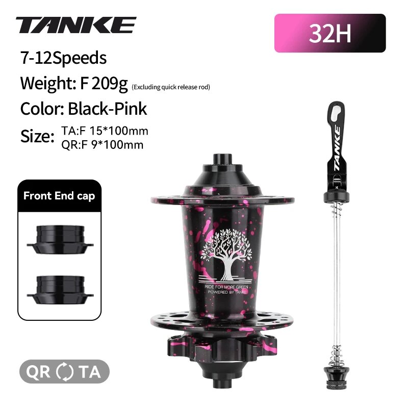 TANKE Втулка передняя 32H Black Pink 15*100mm