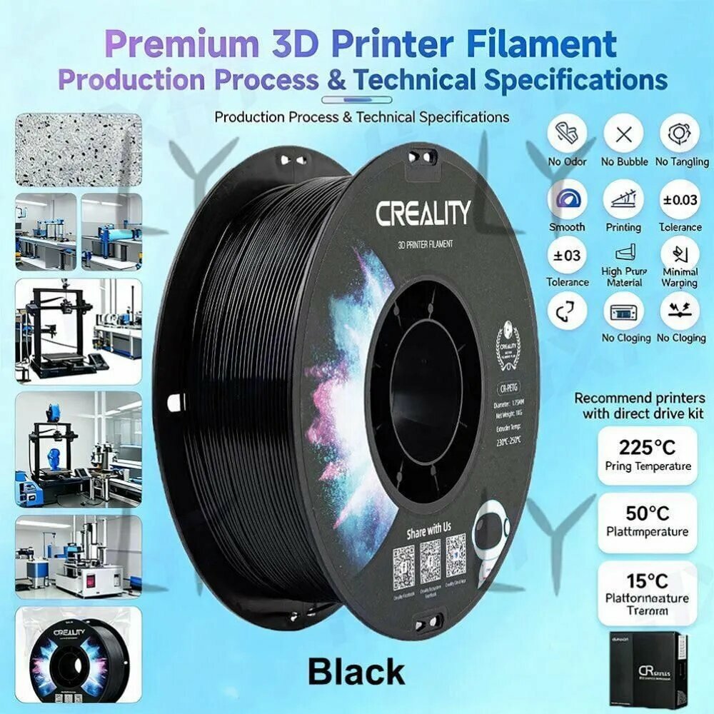 Creality CR-PETG Filament 1 Кг 1,75 Мм Материалы Для 3D-печати Совместимость Со Всеми Принтерами Creality FDM