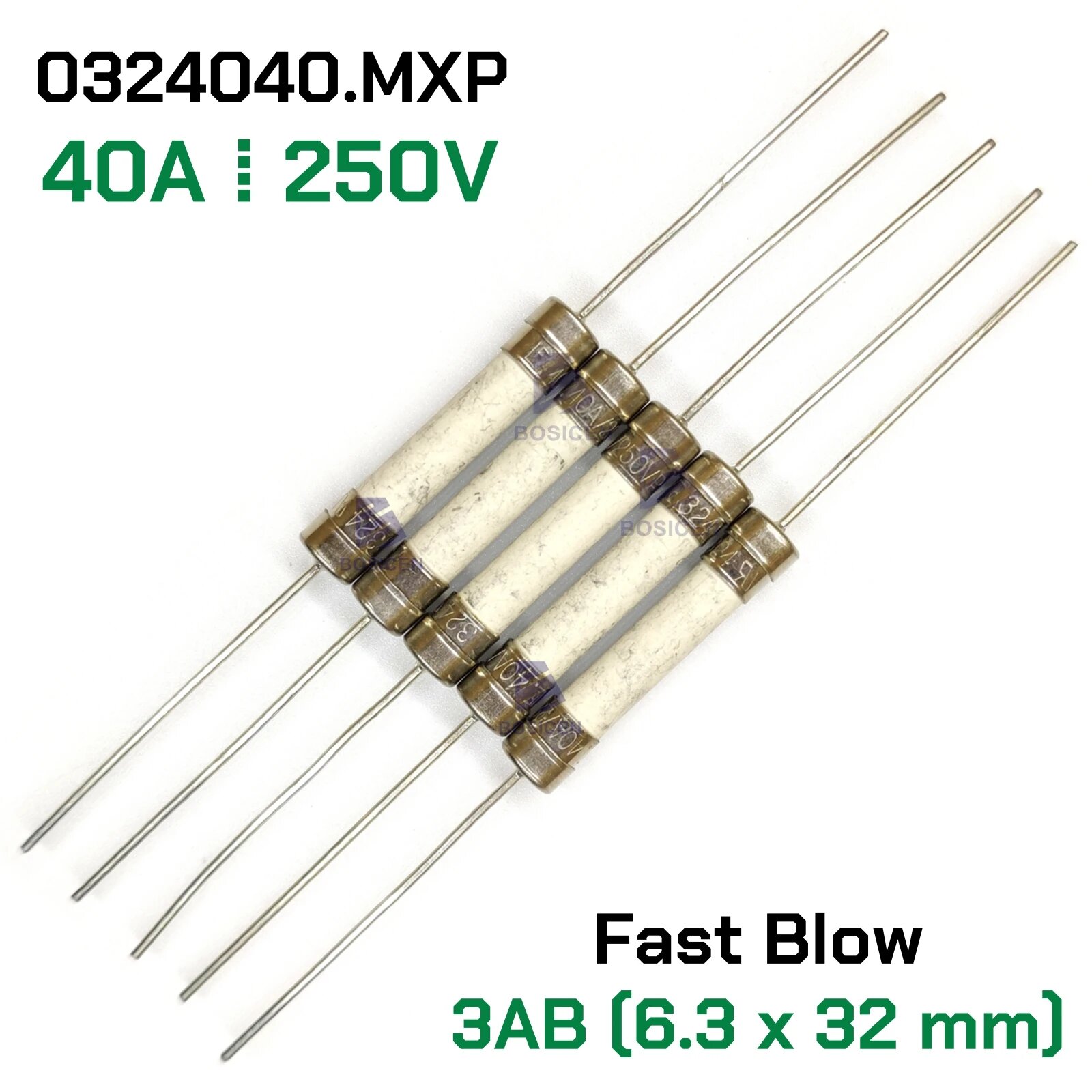 Предохранитель керамический Fast Blow 40A 250V 6.3x32 мм 0324040. MXP