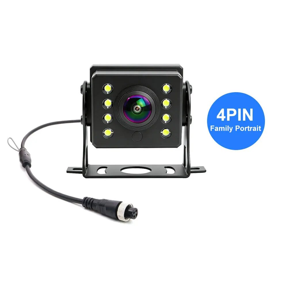 Камера заднего вида AHD 1080P для грузовиков, 12-24В, 8 светодиодов, HD ночное видение, 4 PIN