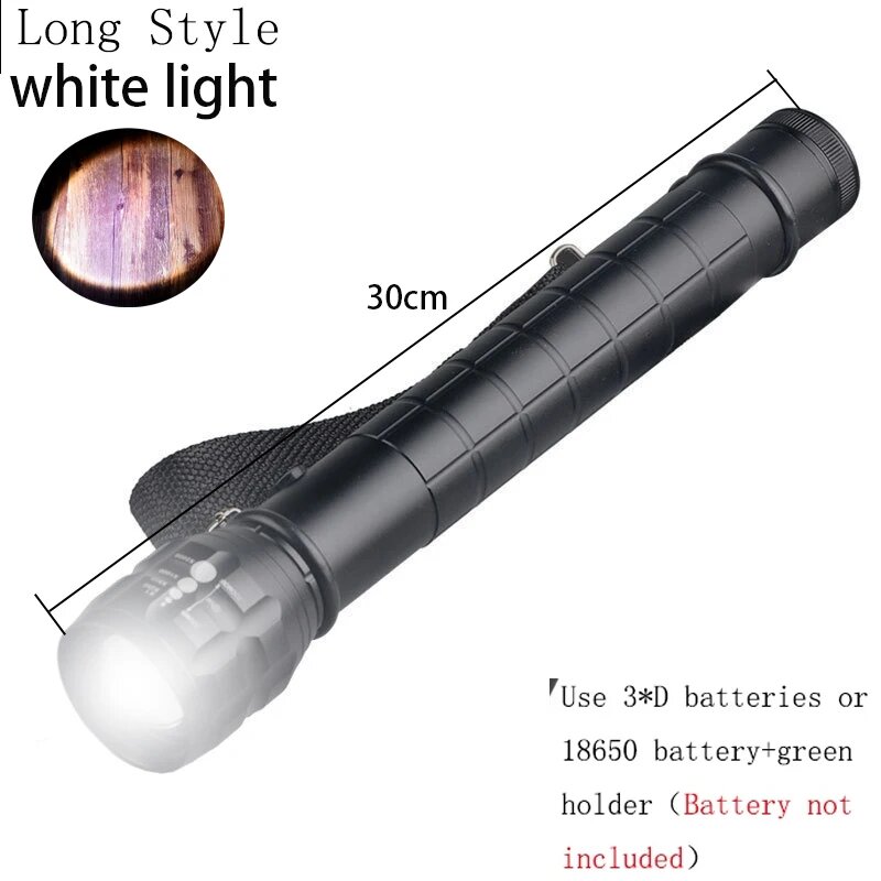 Фонарь TOPCOM Heavy Duty черный алюминий 1000 лм 3хD или 1x18650 Белый, White Long