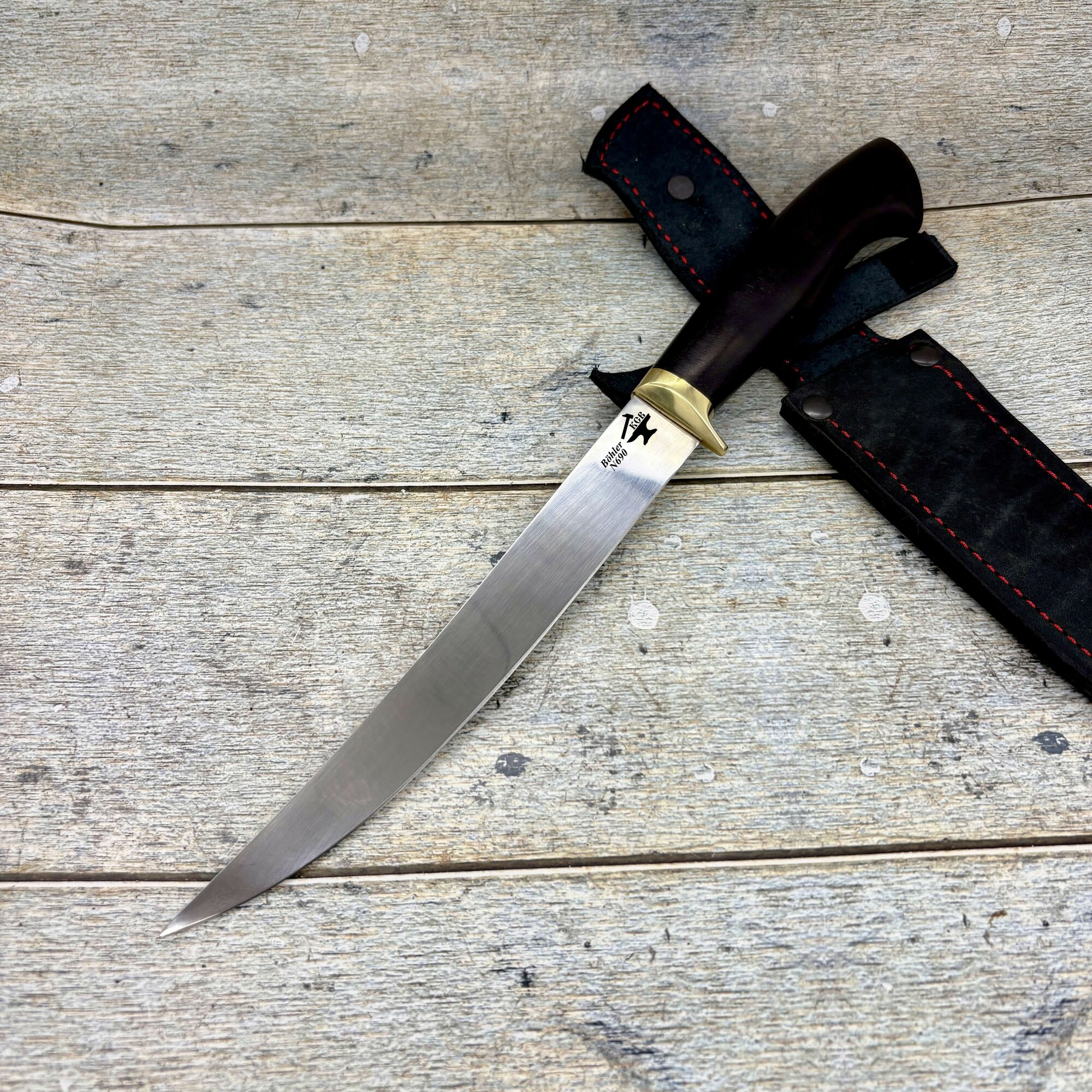 Нож Филейный N690 Черный граб