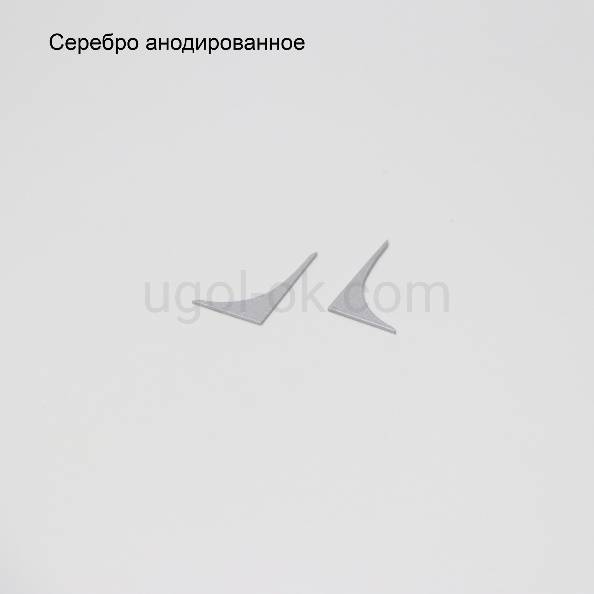 Заглушки для микроплинтуса скругленного (Апл 04) серебро Апл 04.2.23 бренд Лука