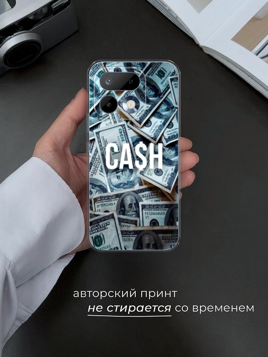 Силиконовый чехол на Realme 16 Pro / Реалме 16 Про с принтом Cash — фото 1