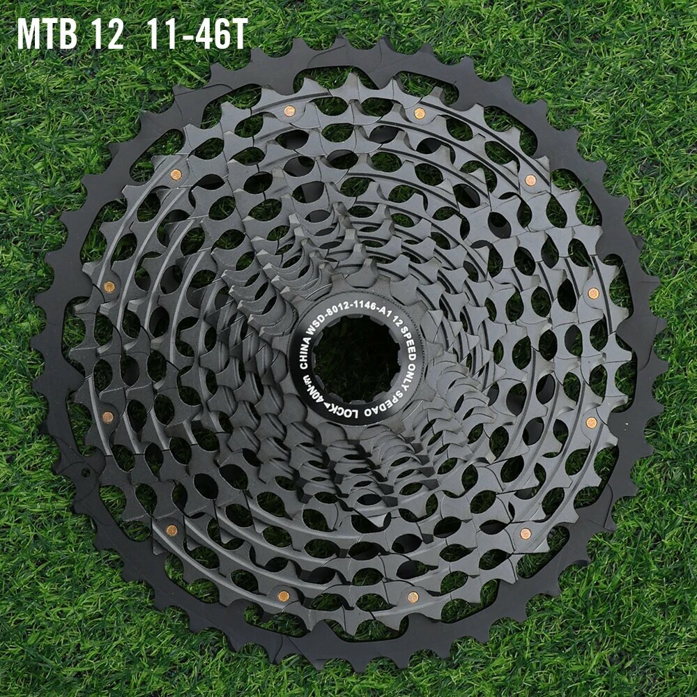 SPEDAO Кассета 11-46T/11-42T для MTB/Шоссе/Гравийных Велосипедов Black 12S 11-46T