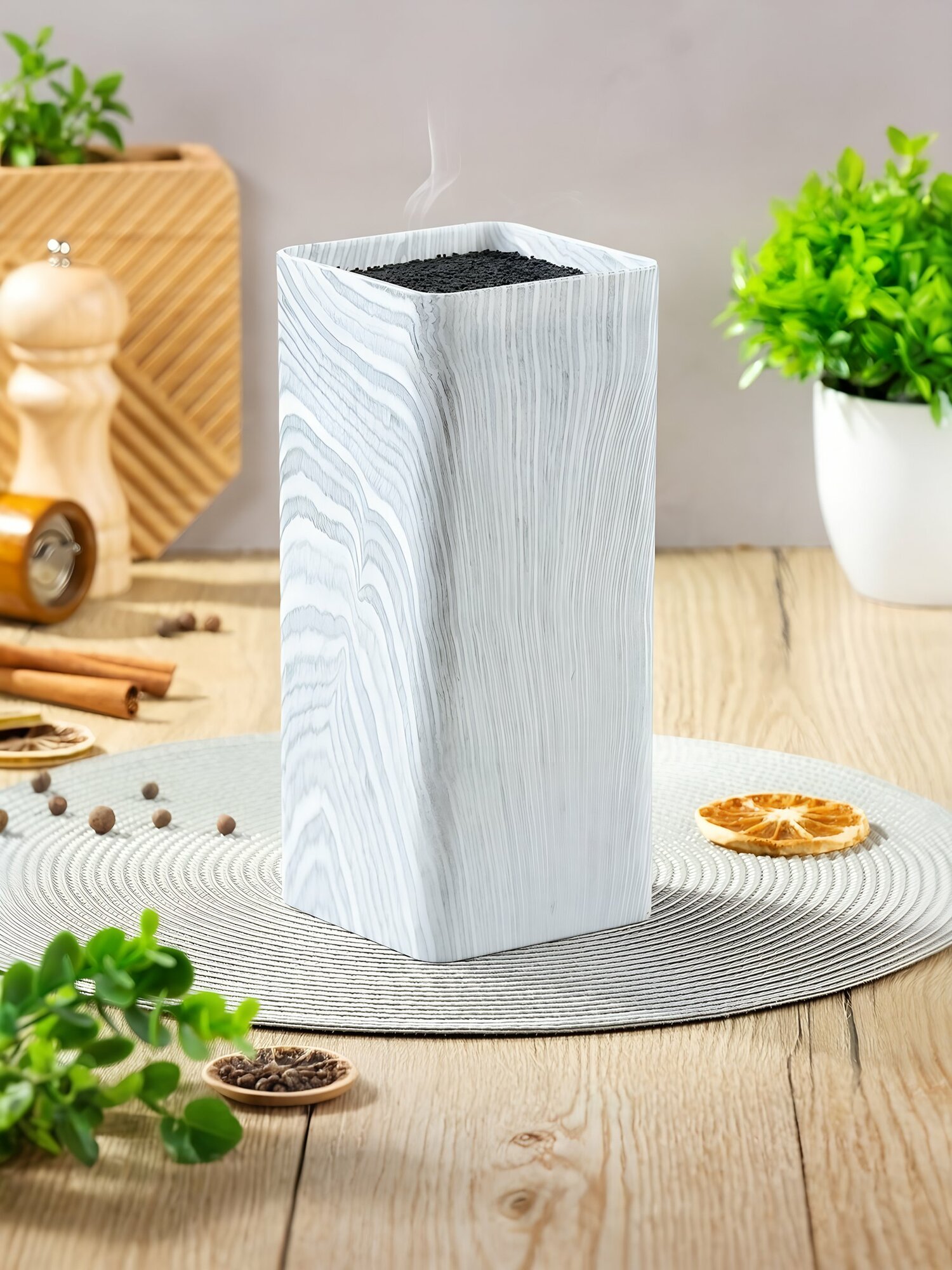 Универсальная прямоугольная подставка для ножей Y4-2755, пластиковый настольный держатель, 11х11х22 см