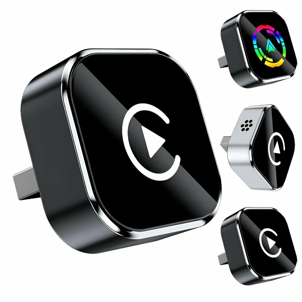 GJX Беспроводной адаптер для автомобиля 2-в-1 с Wi-Fi 2.4/5GHz и Bluetooth 5.0, совместим с 800+ моделями.