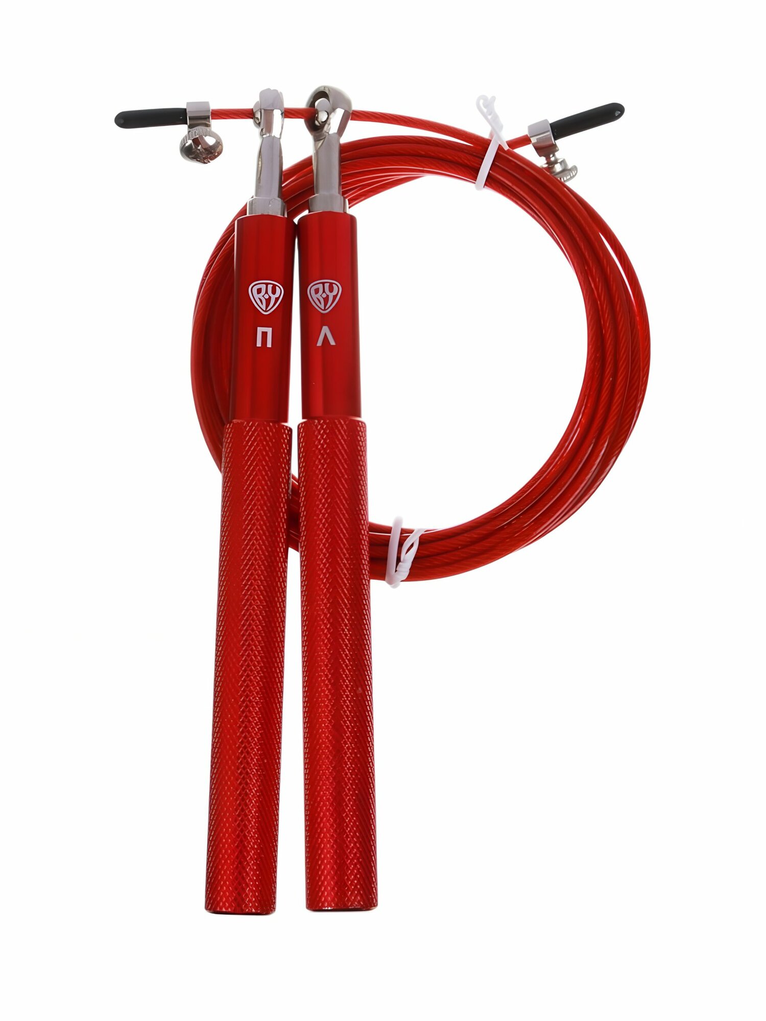 Скакалка скоростная By Sport Русские супергерои 3 м, стальной трос в PVC оплетке, красная для кроссфита и фитнеса