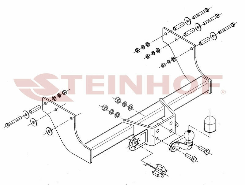 Фаркоп на Ford Transit шасси, в т (паспорт и сертификат в комплекте)(без электрики) Steinhof. F-299/1
