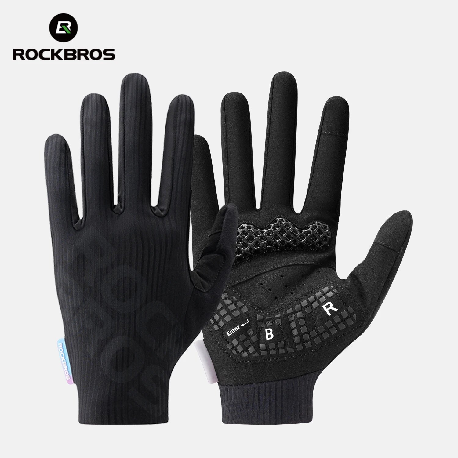 ROCKBROS Велосипедные перчатки с длинными пальцами XL, 16310013 Black