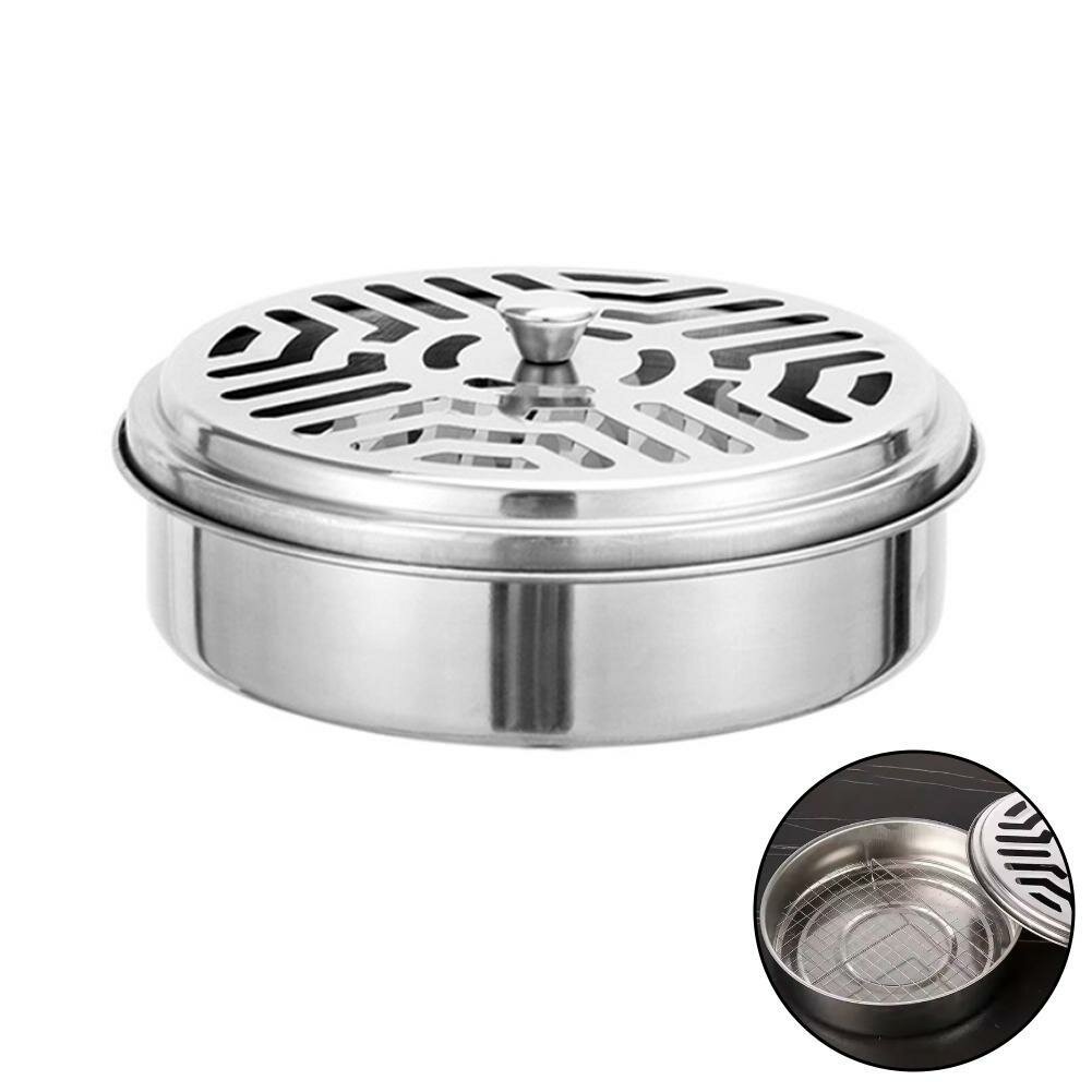 Толстостенный нержавеющий стальной ящик для москитовых спиралей с крышкой, жаростойкий, защитный от пыли и ожогов, новинка 2026, подарок на лето