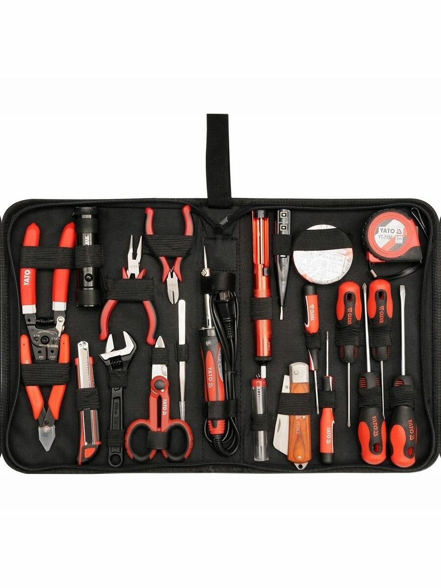 Набор инструментов электрика без изоляции, 22 шт. YT-39008